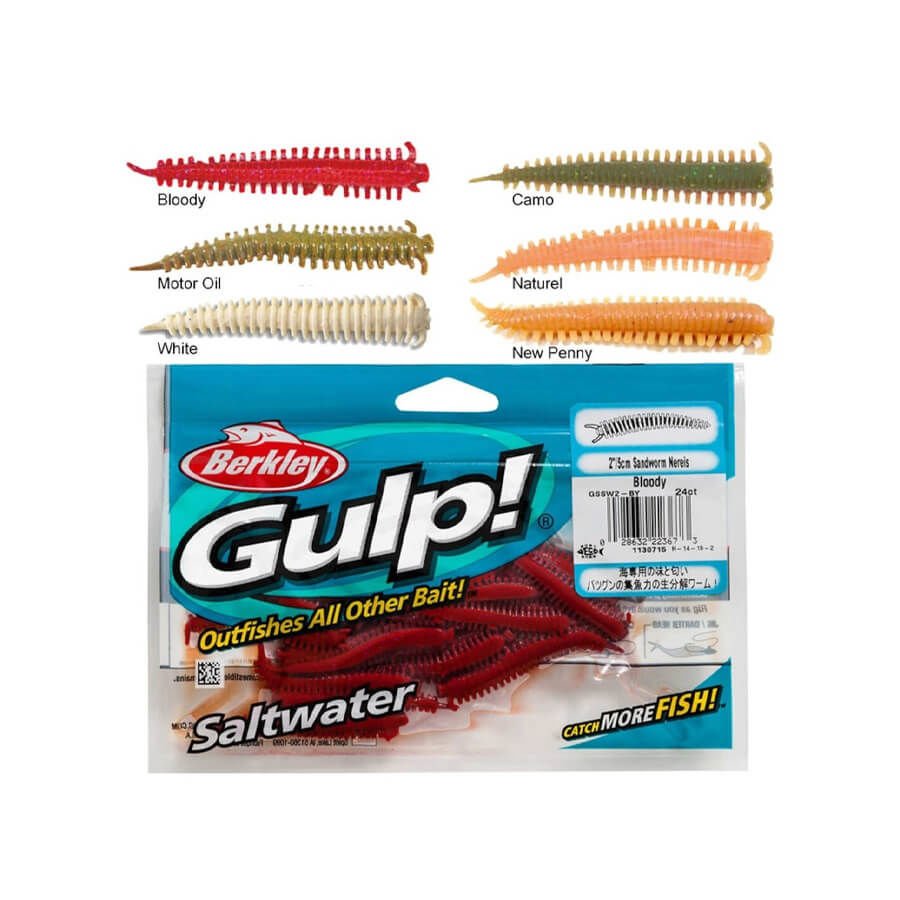 Berkley Gulp Saltwater Sandworm 5 cm Kokulu Kurt Silikon Yem NAT