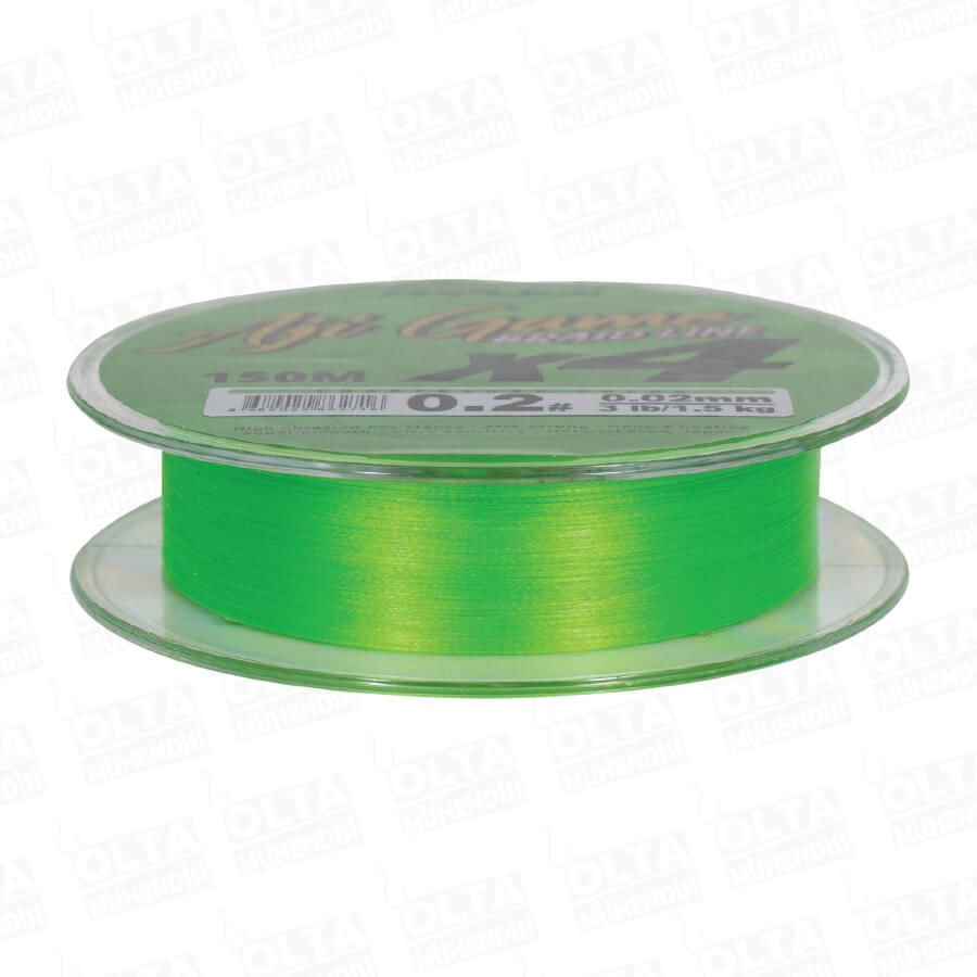 Ryuji Aji Game 4x 150 Mt Chartreuse İp Misina 0.04 mm - Hızlı Kargo